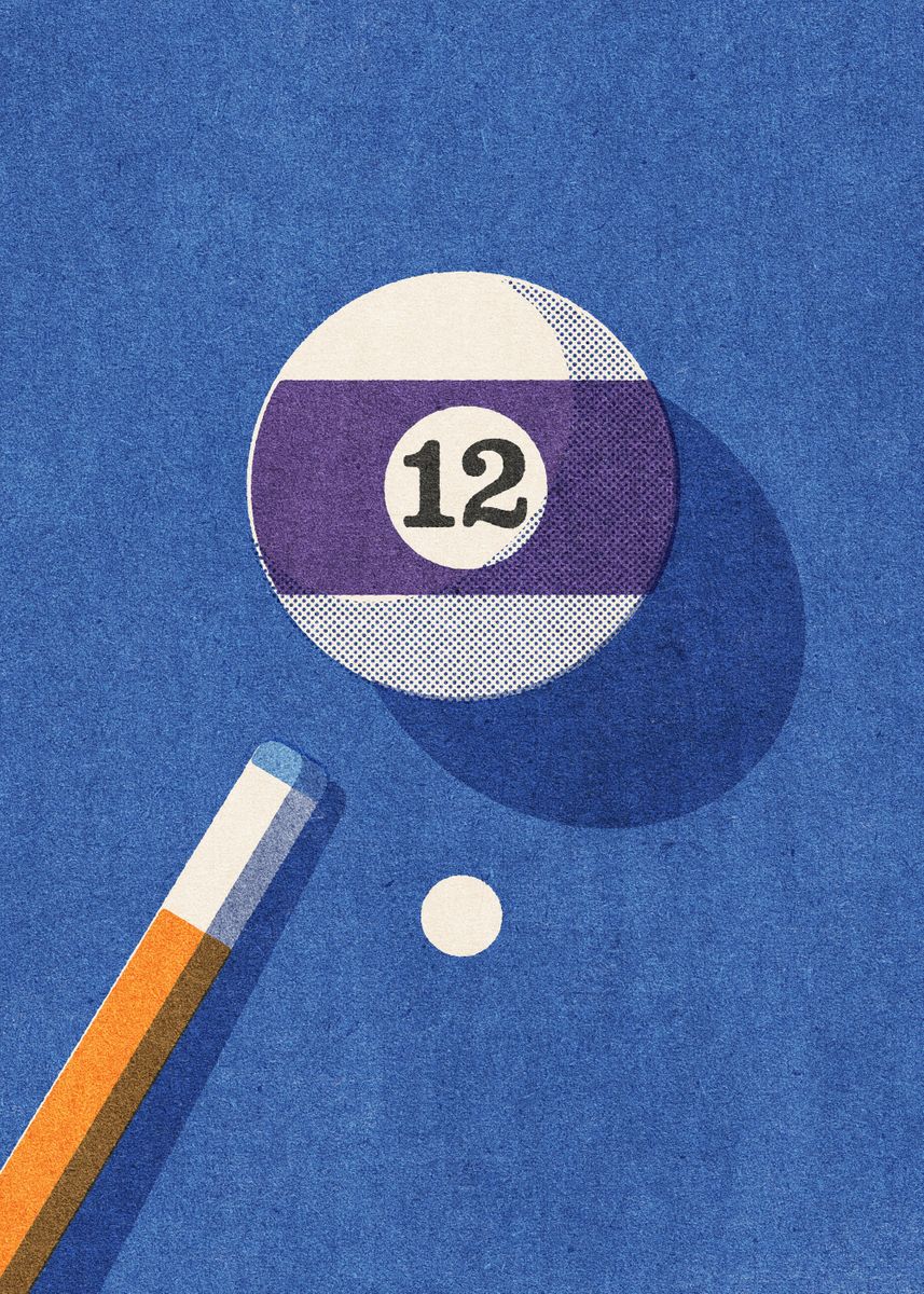 'Billiards Ball 12 I' Poster, picture, metal print, paint by Daniel ...