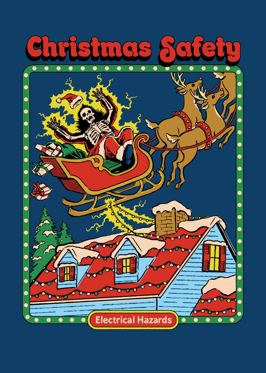 'Christmas safety' Poster, picture, metal print, paint by Steven Rhodes ...