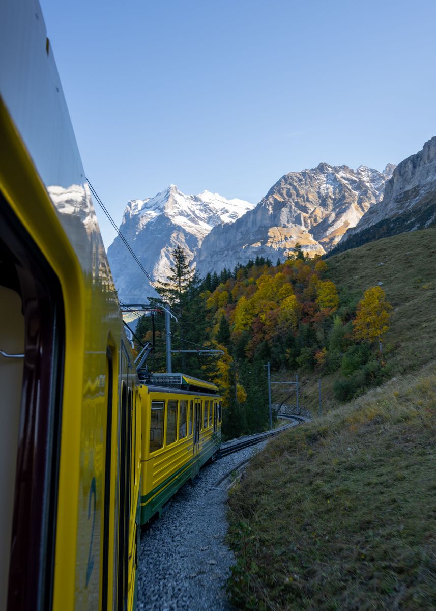 'Swiss trainride' Poster by Daniel Moser | Displate