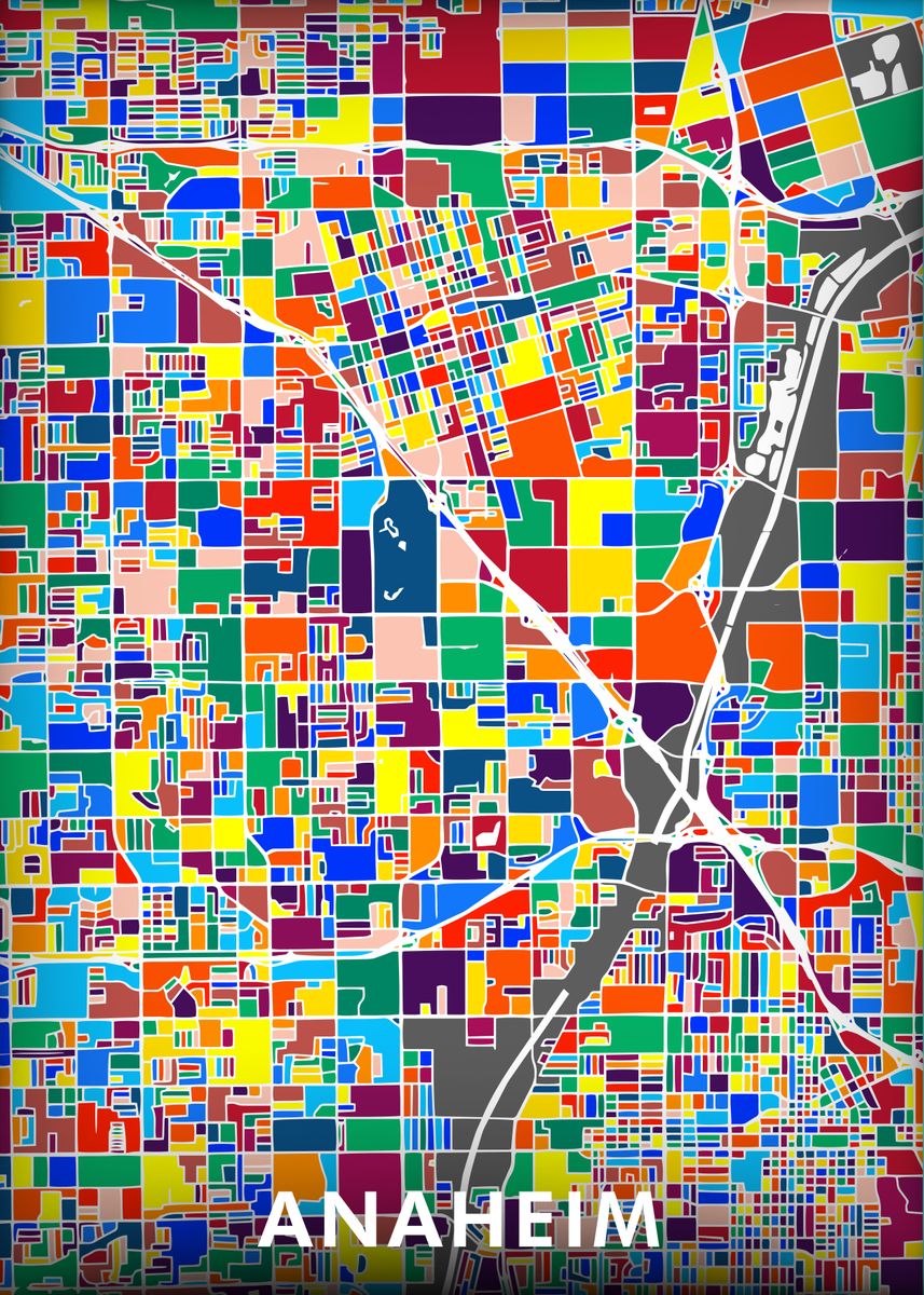 'ANAHEIM CA USA' Poster, picture, metal print, paint by Dutton Jerrell ...