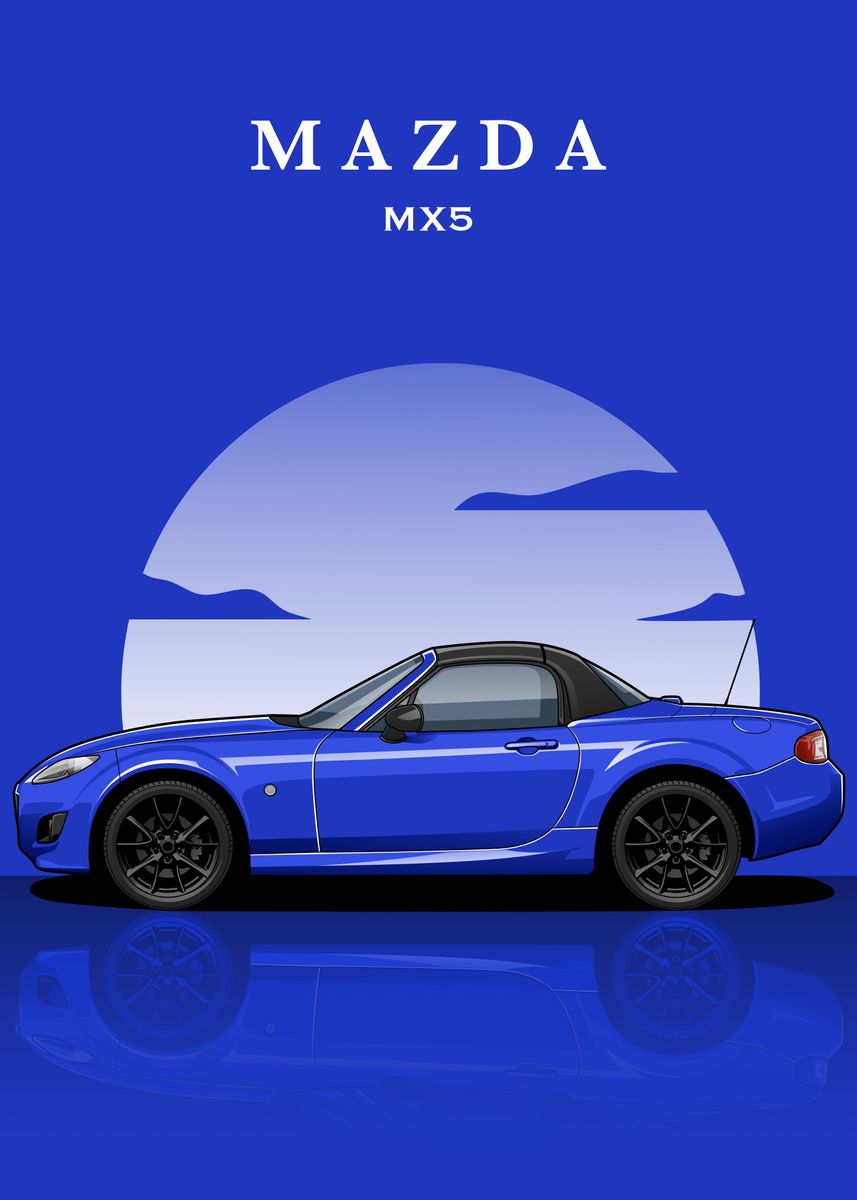 'Mazda MX5 Blue' Poster by Deeo | Displate