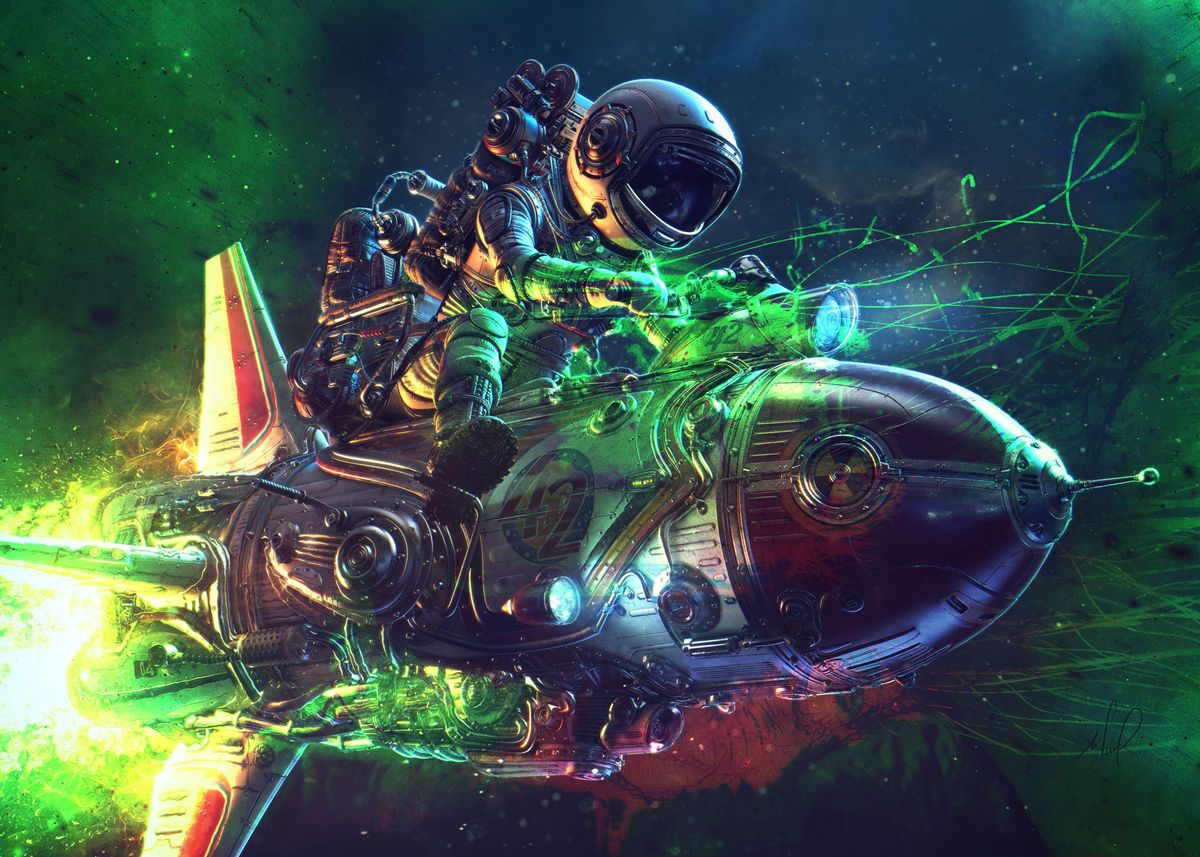 'Astronaut the rocket rider' Poster by ainunnaim 97 | Displate