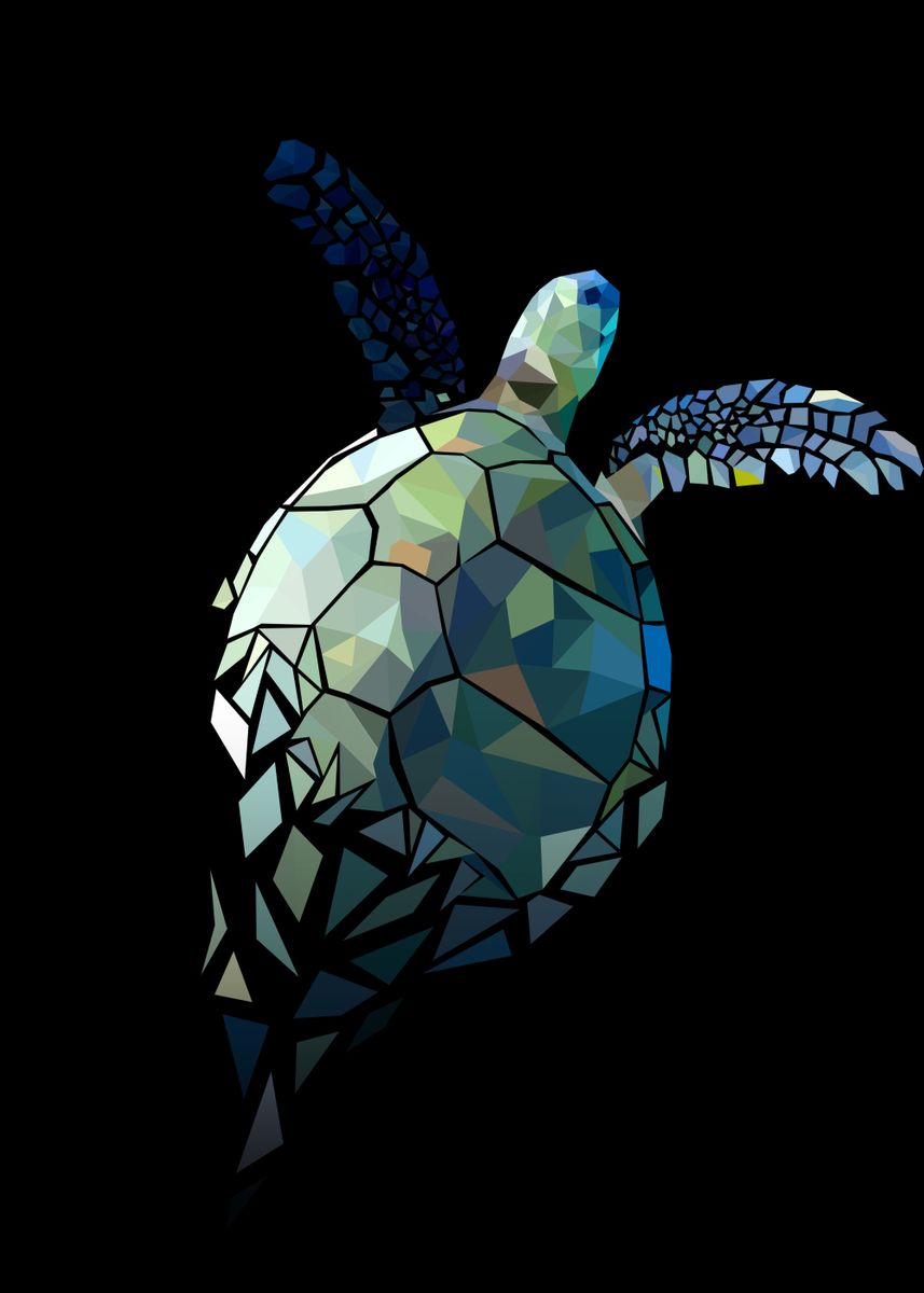 'Turtle' Poster, picture, metal print, paint by dung nguyen | Displate