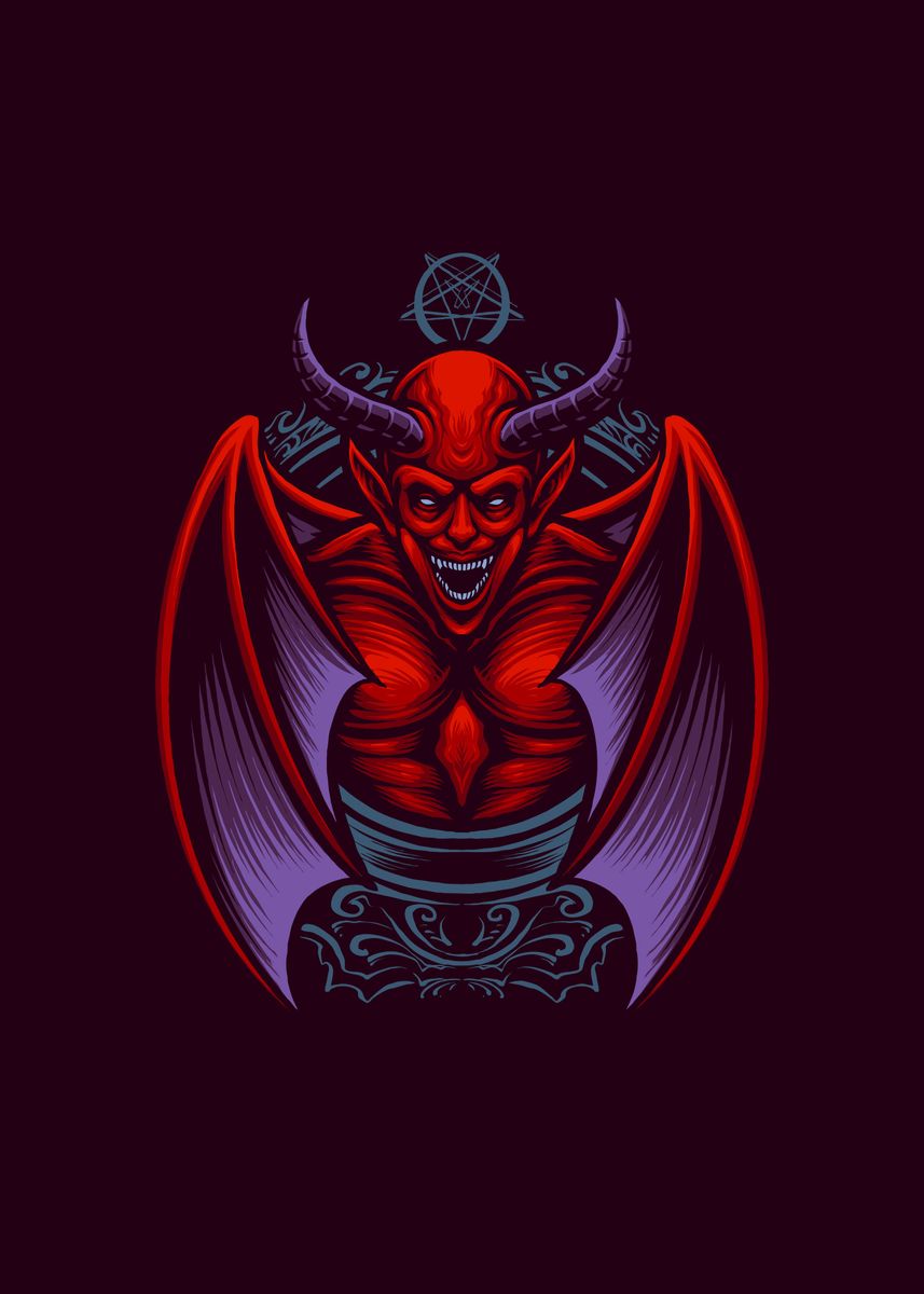 'The king devil' Poster, picture, metal print, paint by Le Thi Thu Hien ...