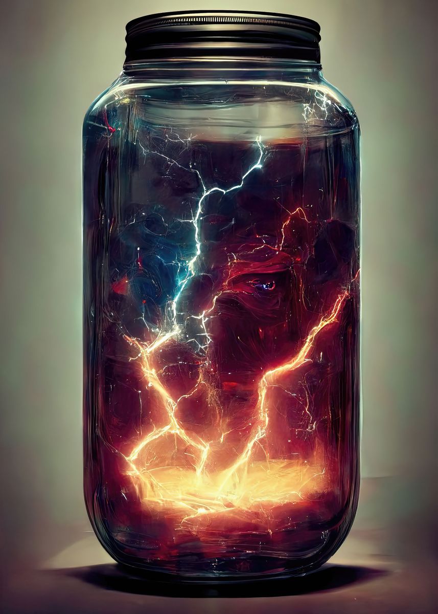 'Lightning In a Jar' Poster, picture, metal print, paint by Chris Cupit ...
