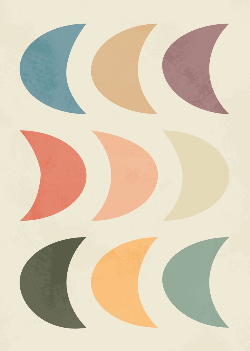 'Half Moon Poster Boho' Poster, picture, metal print, paint by ...