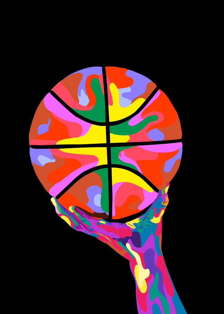 'Basketball in pop art' Poster, picture, metal print, paint by Ihsa ...