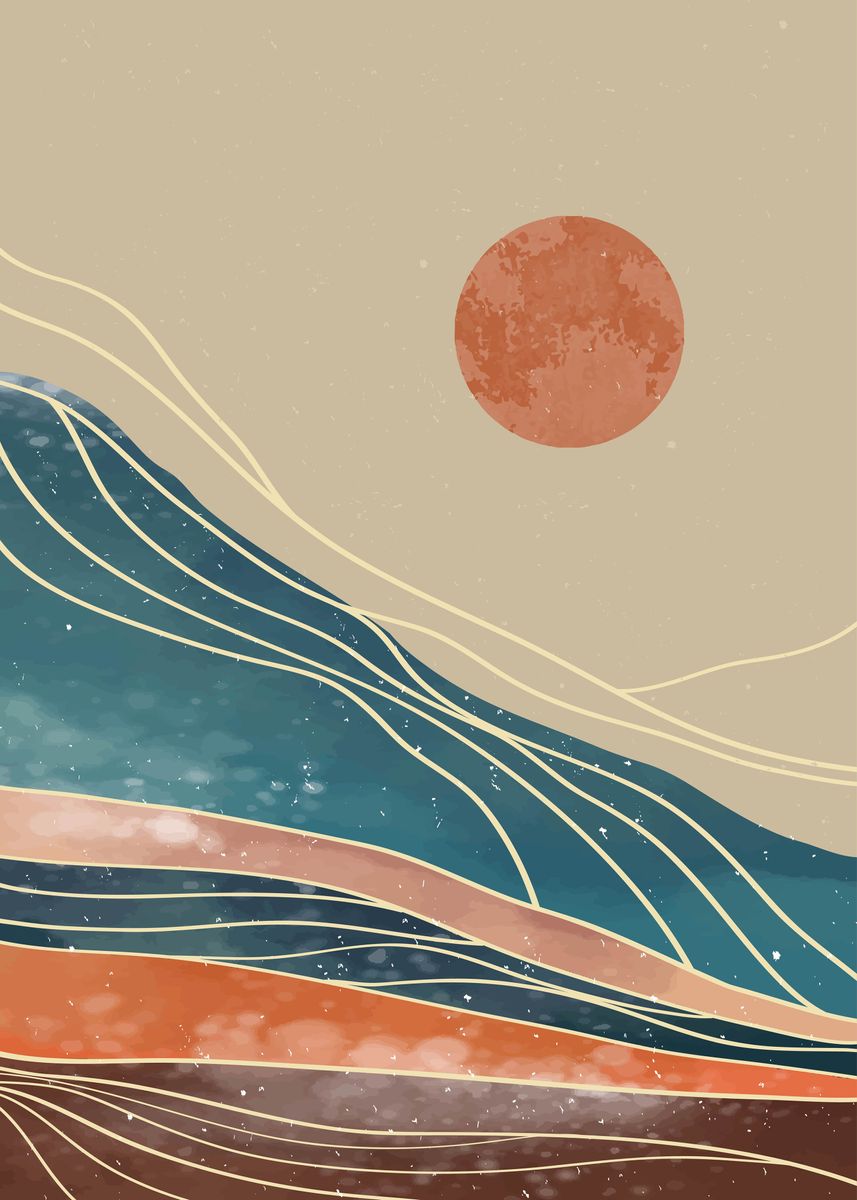 'Abstract Mountain art' Poster by budi yanto | Displate