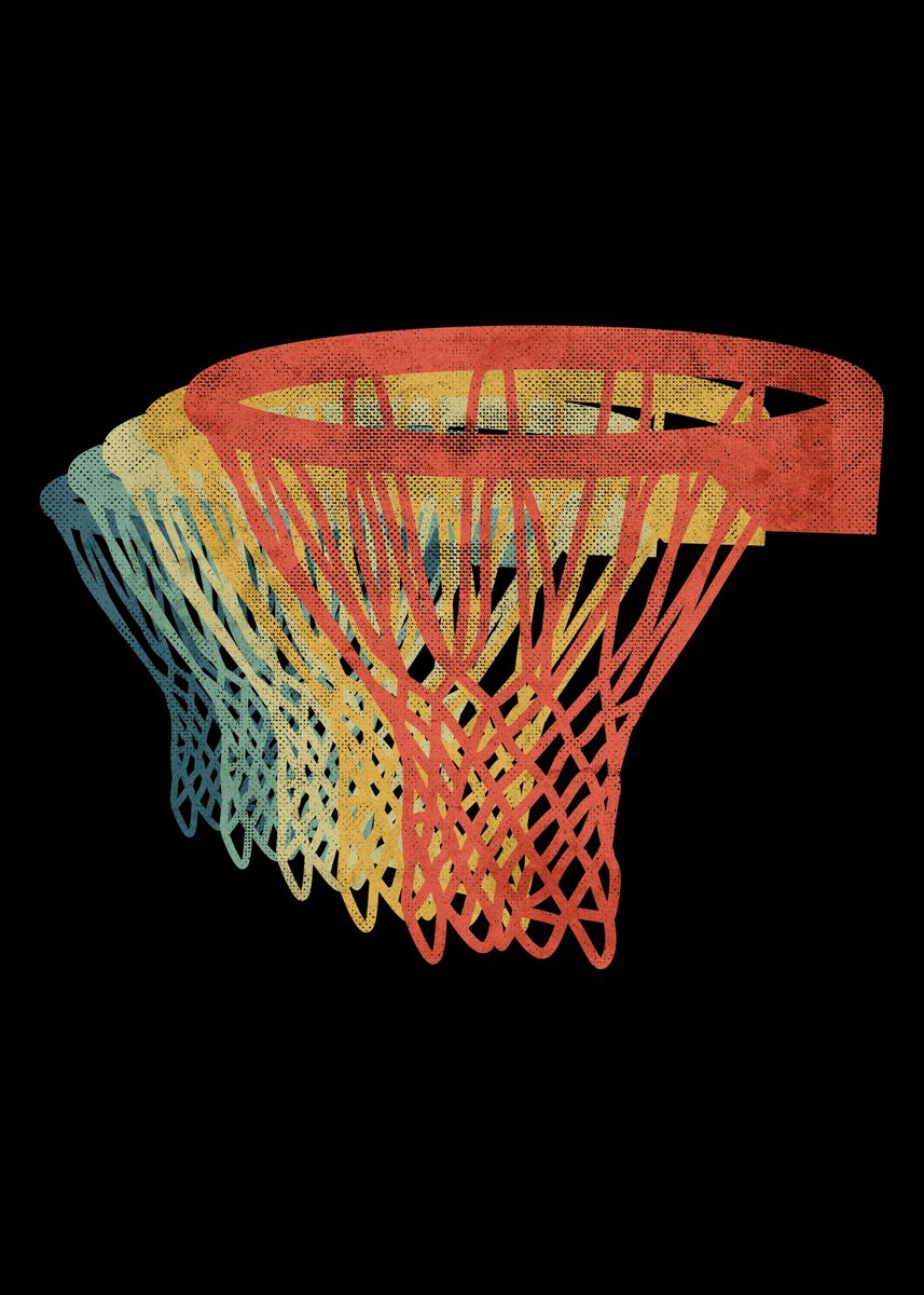 'Basketball Basket Net' Poster, picture, metal print, paint by El ...