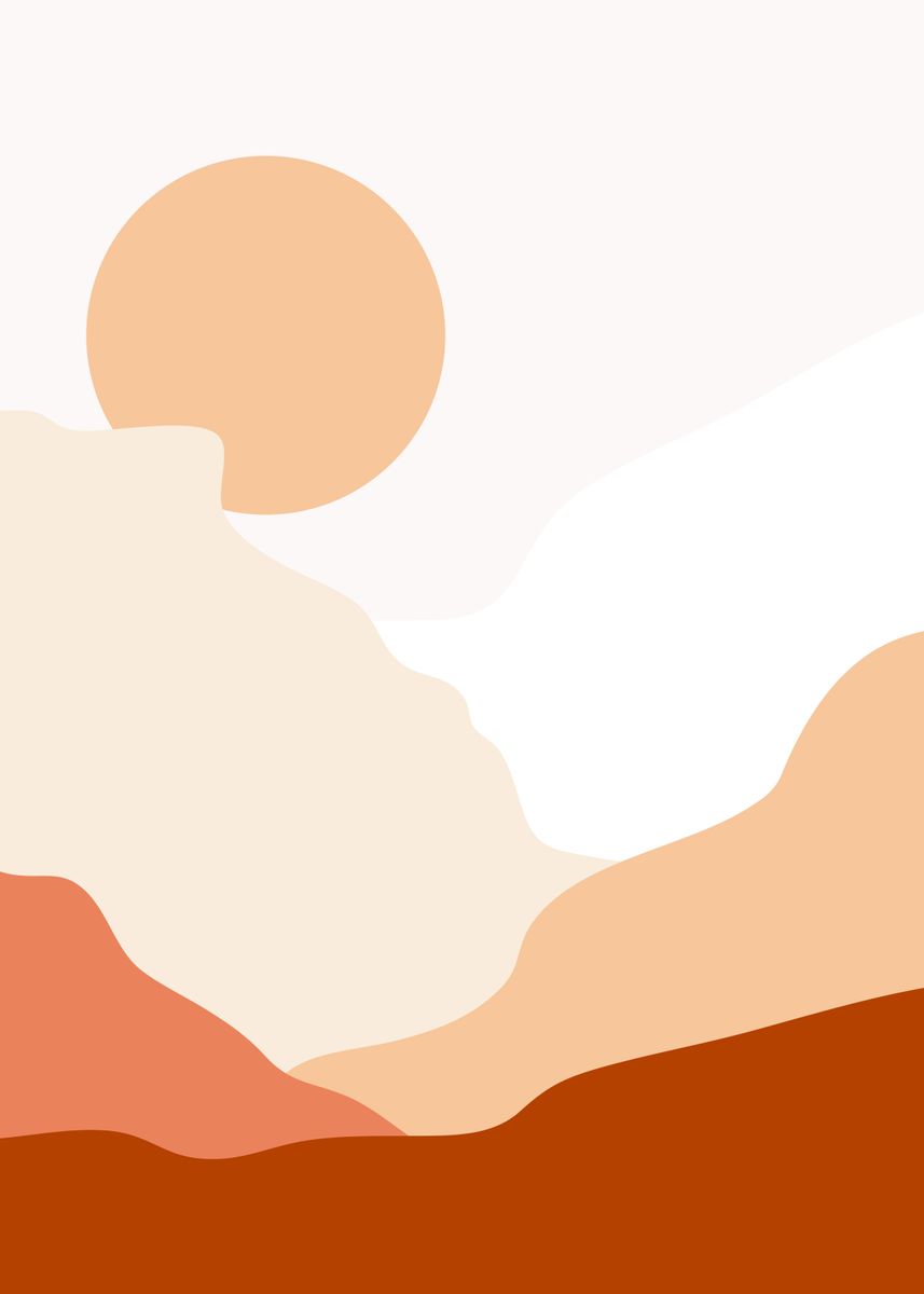 'Brown shade minimal sun' Poster, picture, metal print, paint by Human ...