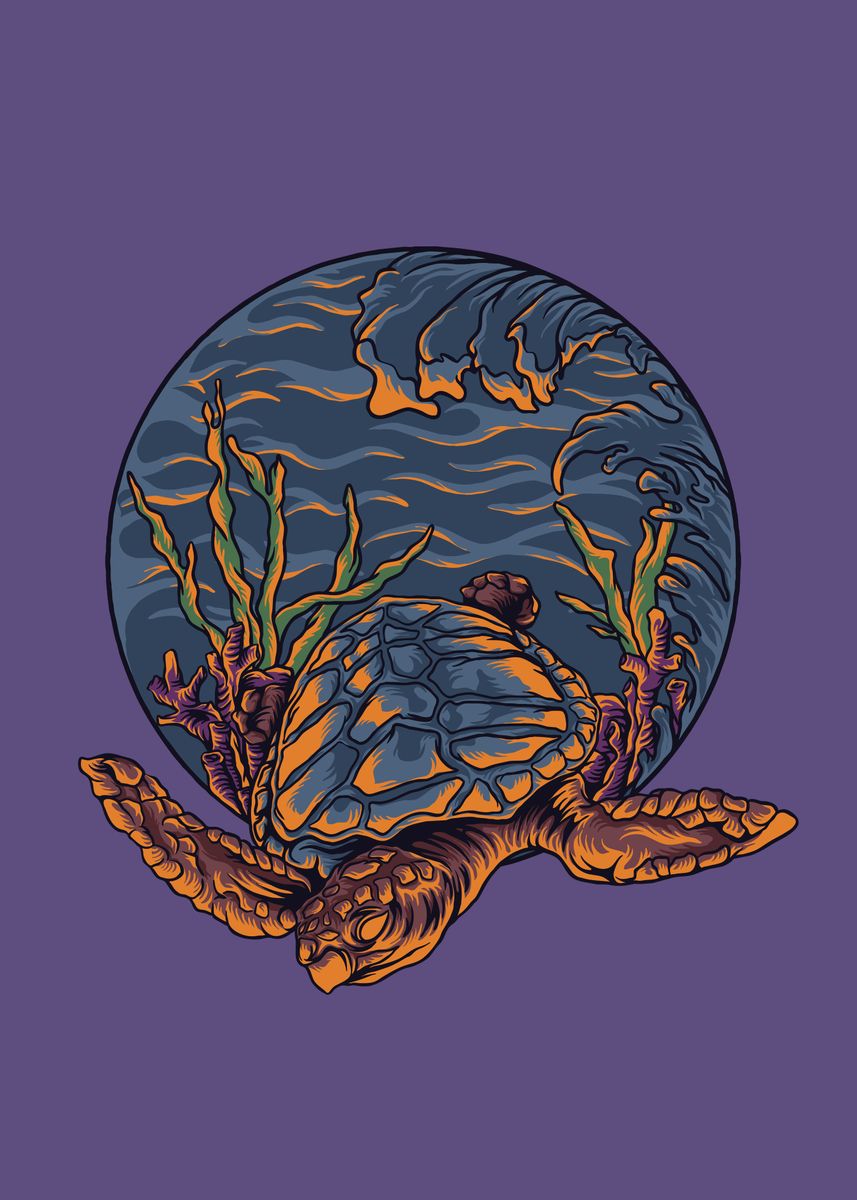'Sea turtle' Poster, picture, metal print, paint by Tran Duc Hieu ...