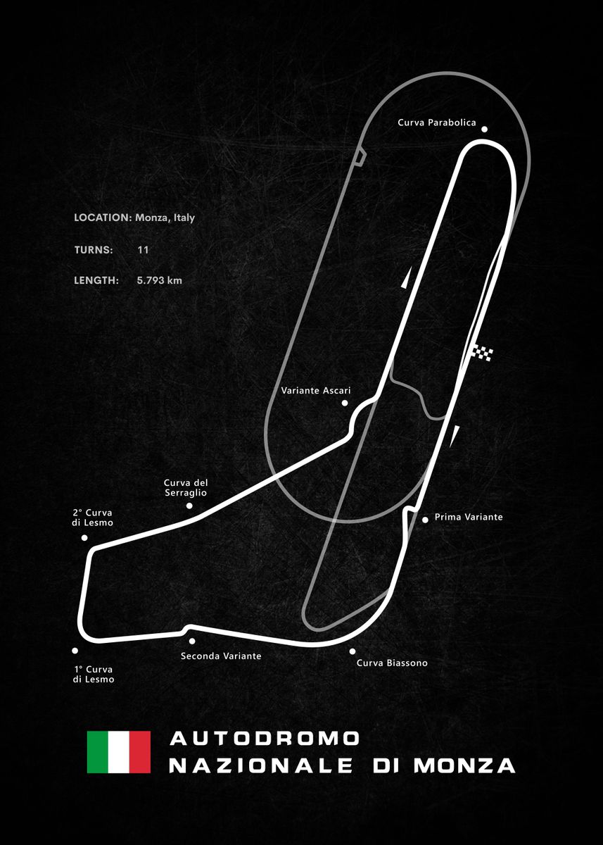 'Monza Racing Circuit' Poster, picture, metal print, paint by Faissal ...