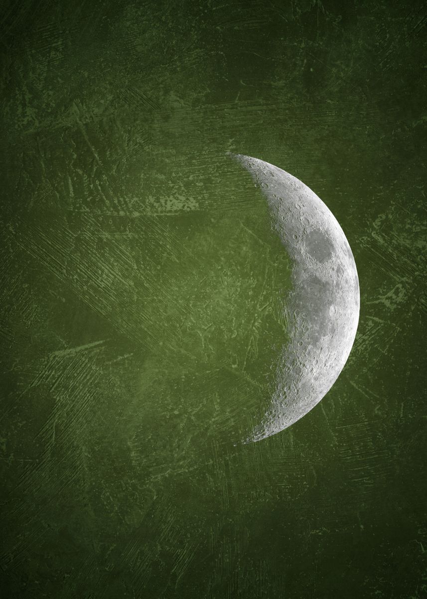 'Ever Green Moon No5' Poster, picture, metal print, paint by Ema ...