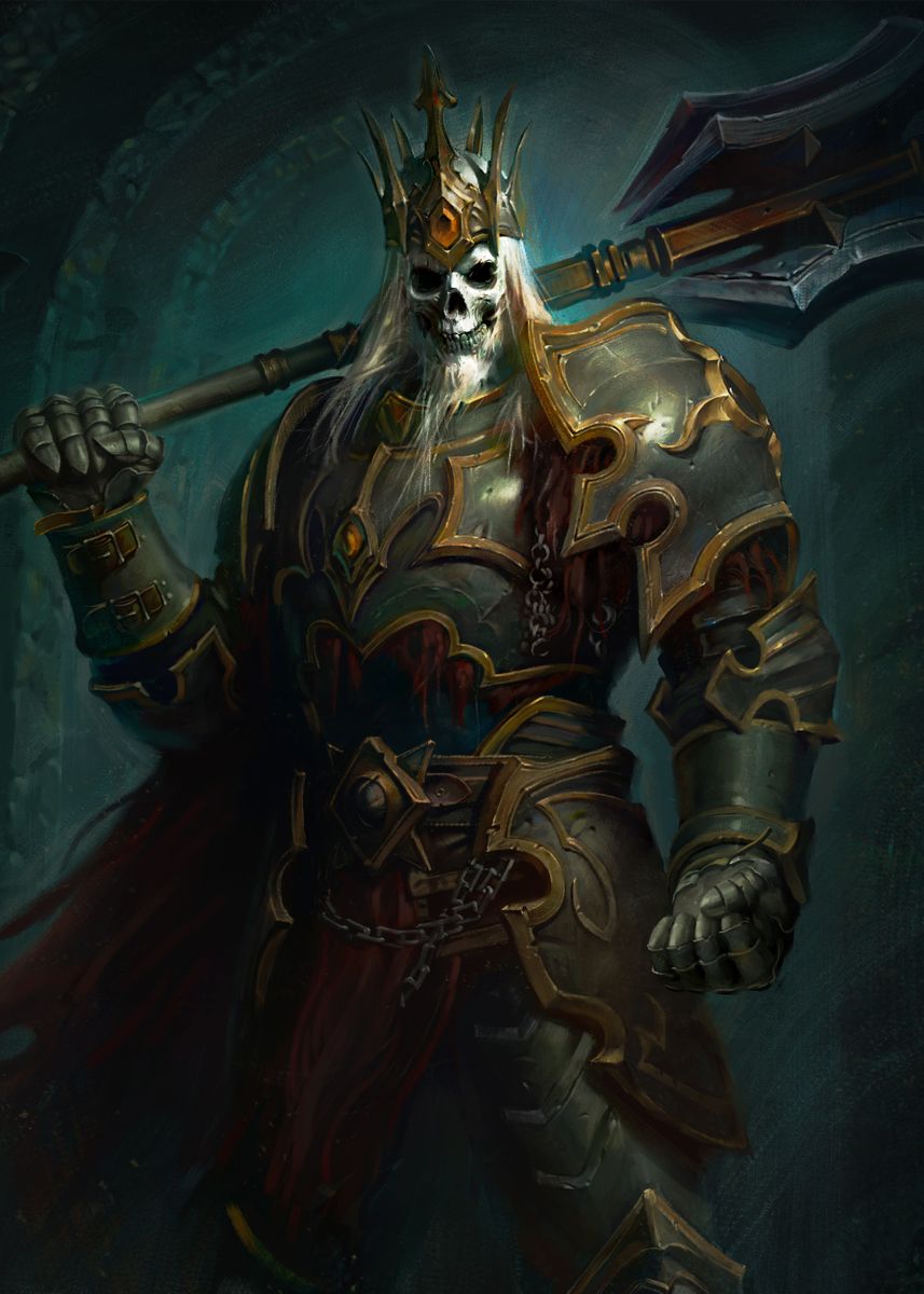 'Skeleton King' Poster, picture, metal print, paint by Diablo | Displate