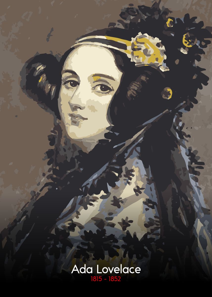 'ada lovelace v1' Poster, picture, metal print, paint by aji risky ...