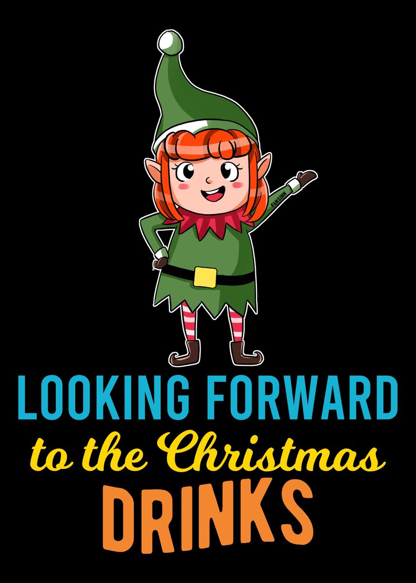 'Christmas saying drink' Poster, picture, metal print, paint by fansinn ...