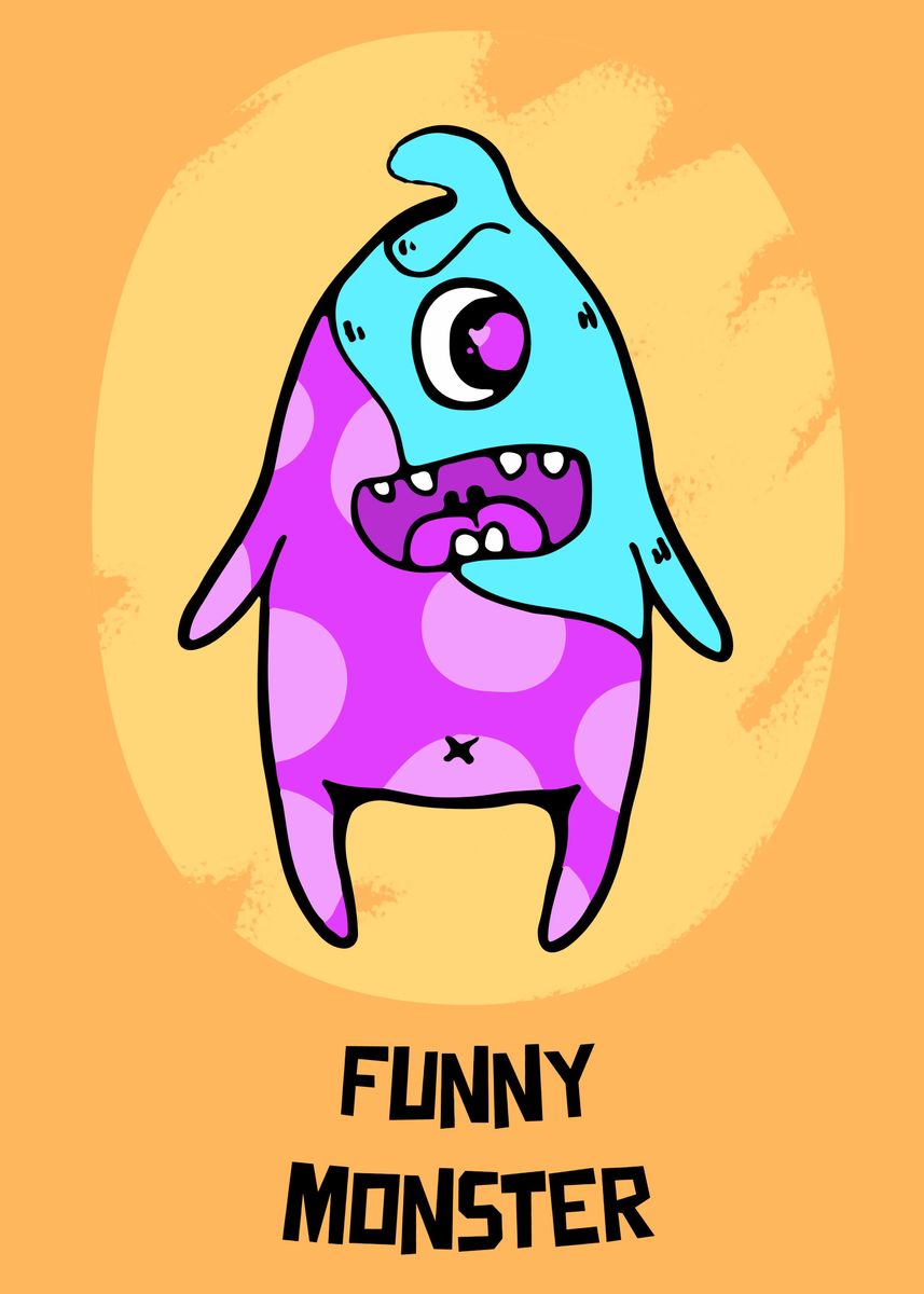 'Funny Monster' Poster, picture, metal print, paint by Max Ronn | Displate