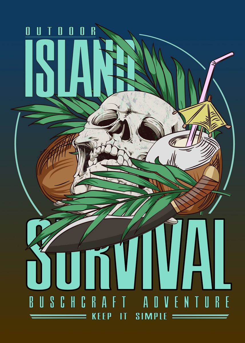 'Island Survival' Poster, picture, metal print, paint by Annett ...
