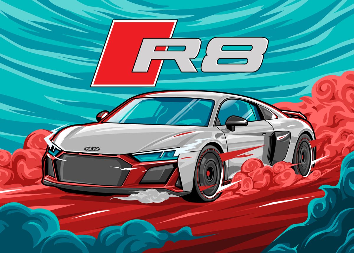 'Audi R8 car posters' Poster by Lutpanoa | Displate