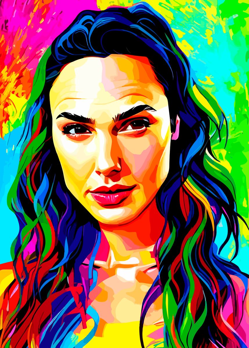 'GAL GADOT PORTRAIT' Poster, picture, metal print, paint by Osvaldo ...