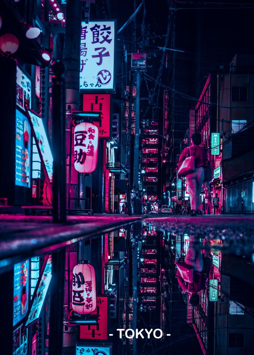 'Tokyo Street Neon' Poster, picture, metal print, paint by Noto ...