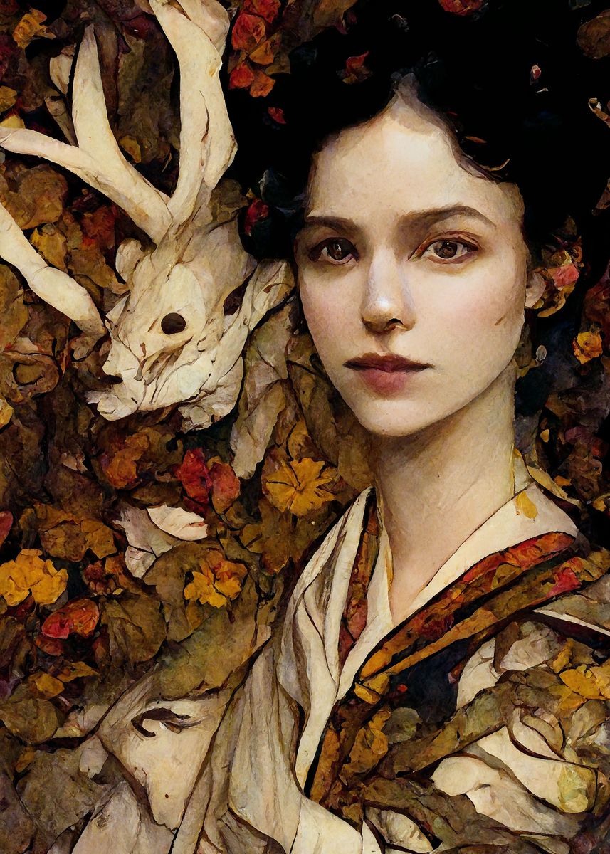 'The autumn lady' Poster, picture, metal print, paint by Thomas ...