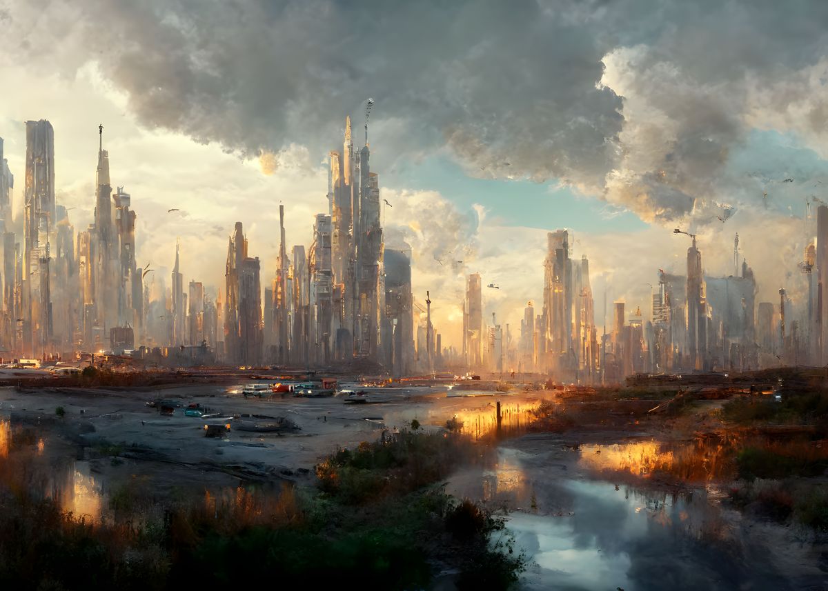 'The future is dark' Poster by Designersen | Displate