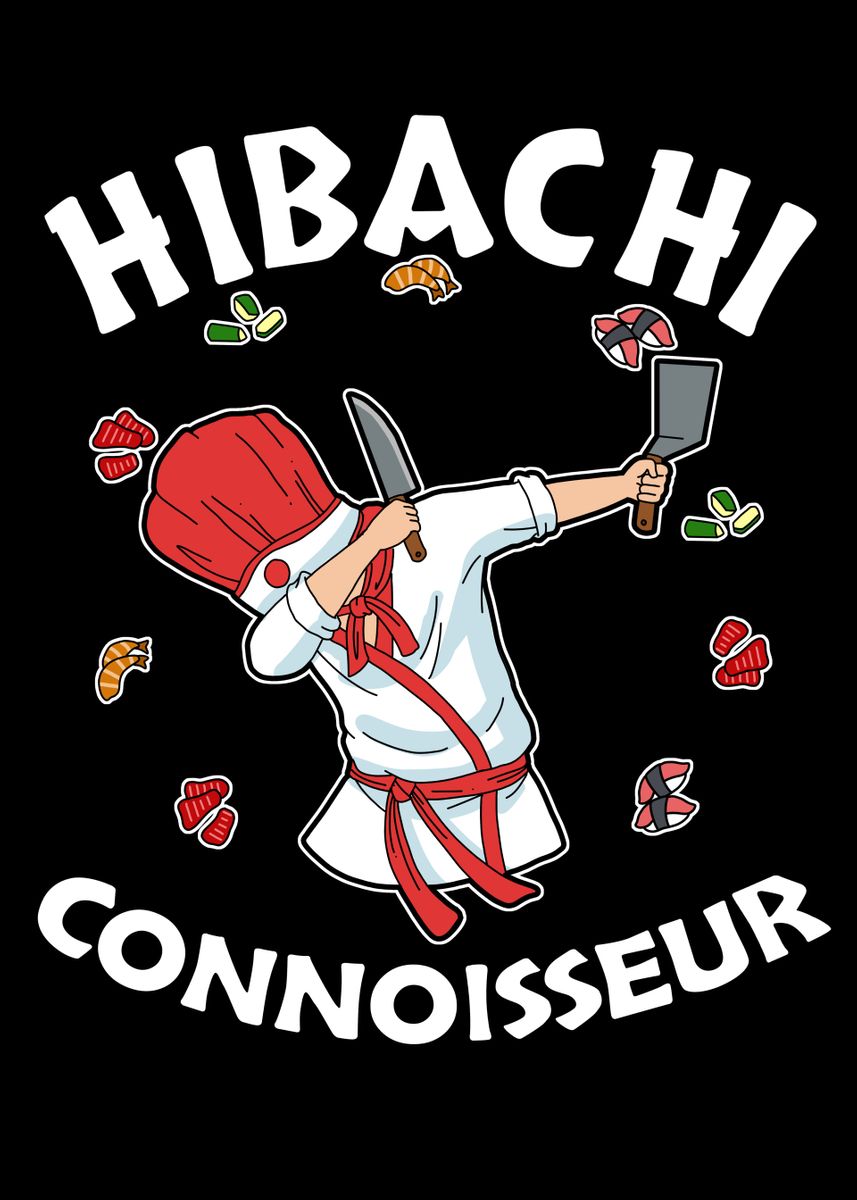 'Grill Gift Hibachi Chef ' Poster, picture, metal print, paint by ...