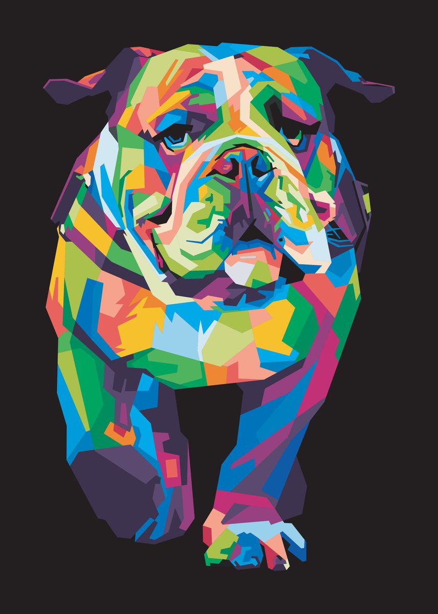 'Colorful bulldog' Poster, picture, metal print, paint by Le Duc Hiep ...