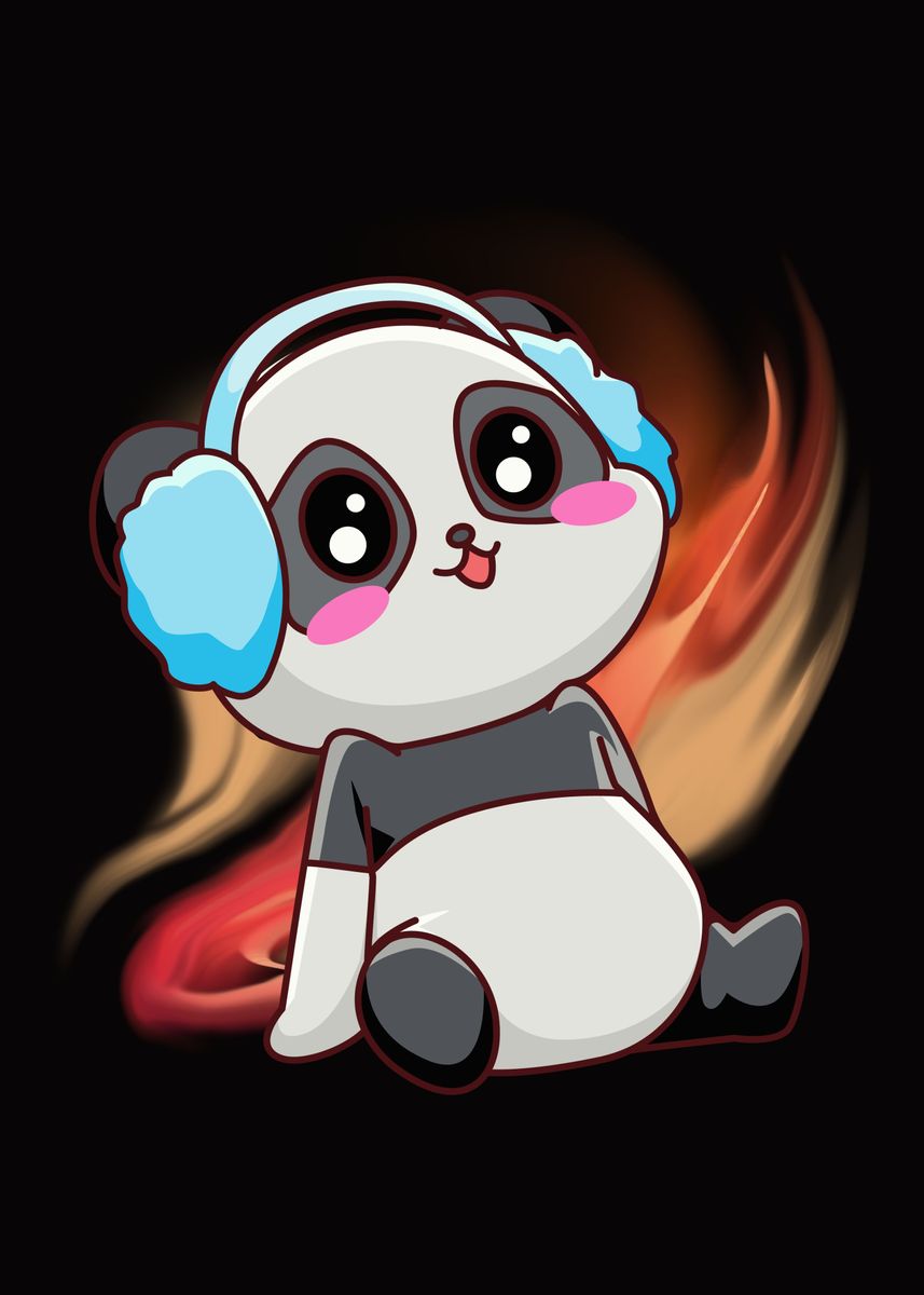 'Cute Panda Yoga' Poster, picture, metal print, paint by Oizy ...