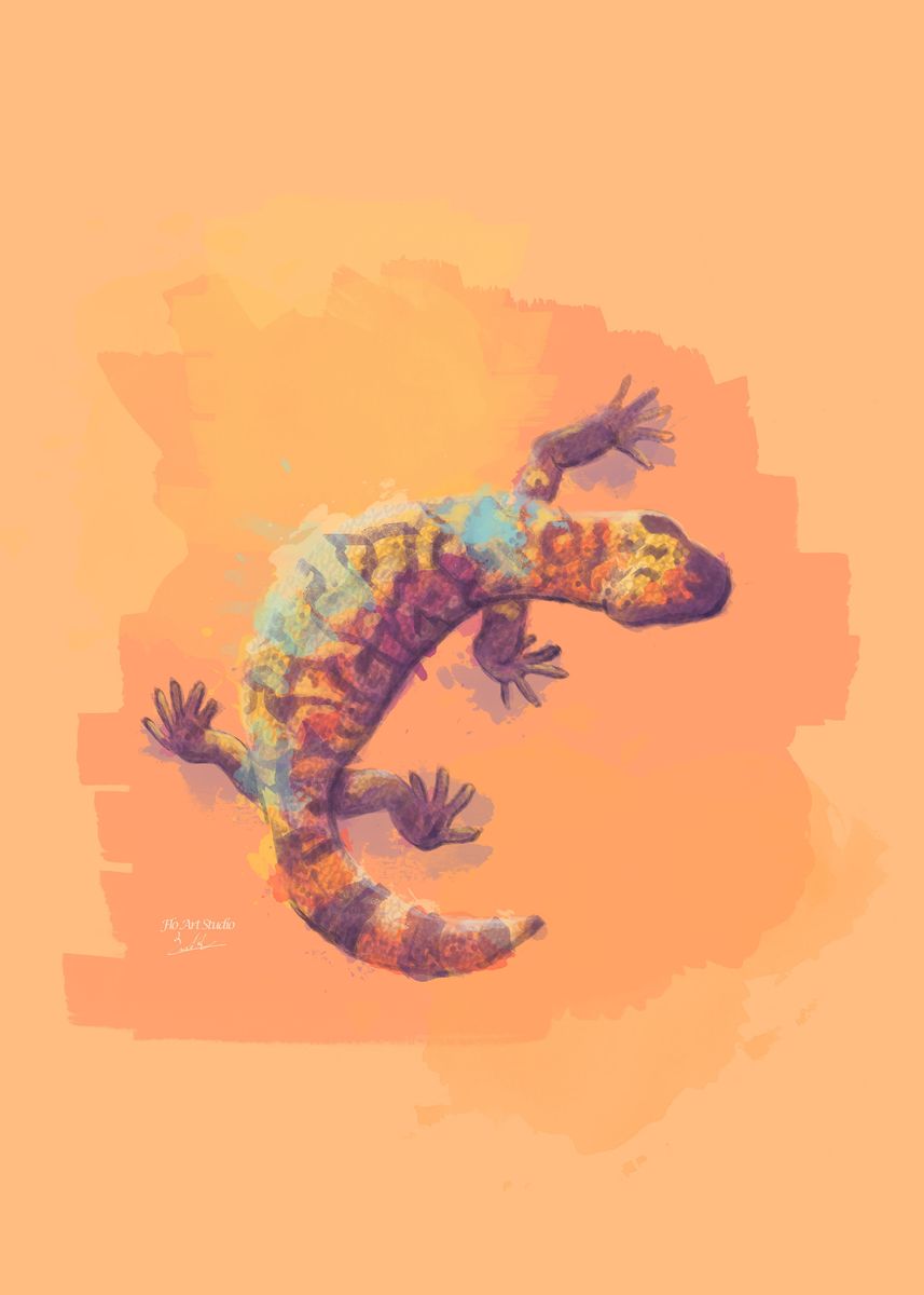 'Gila Monster Illustration' Poster, picture, metal print, paint by Flo ...