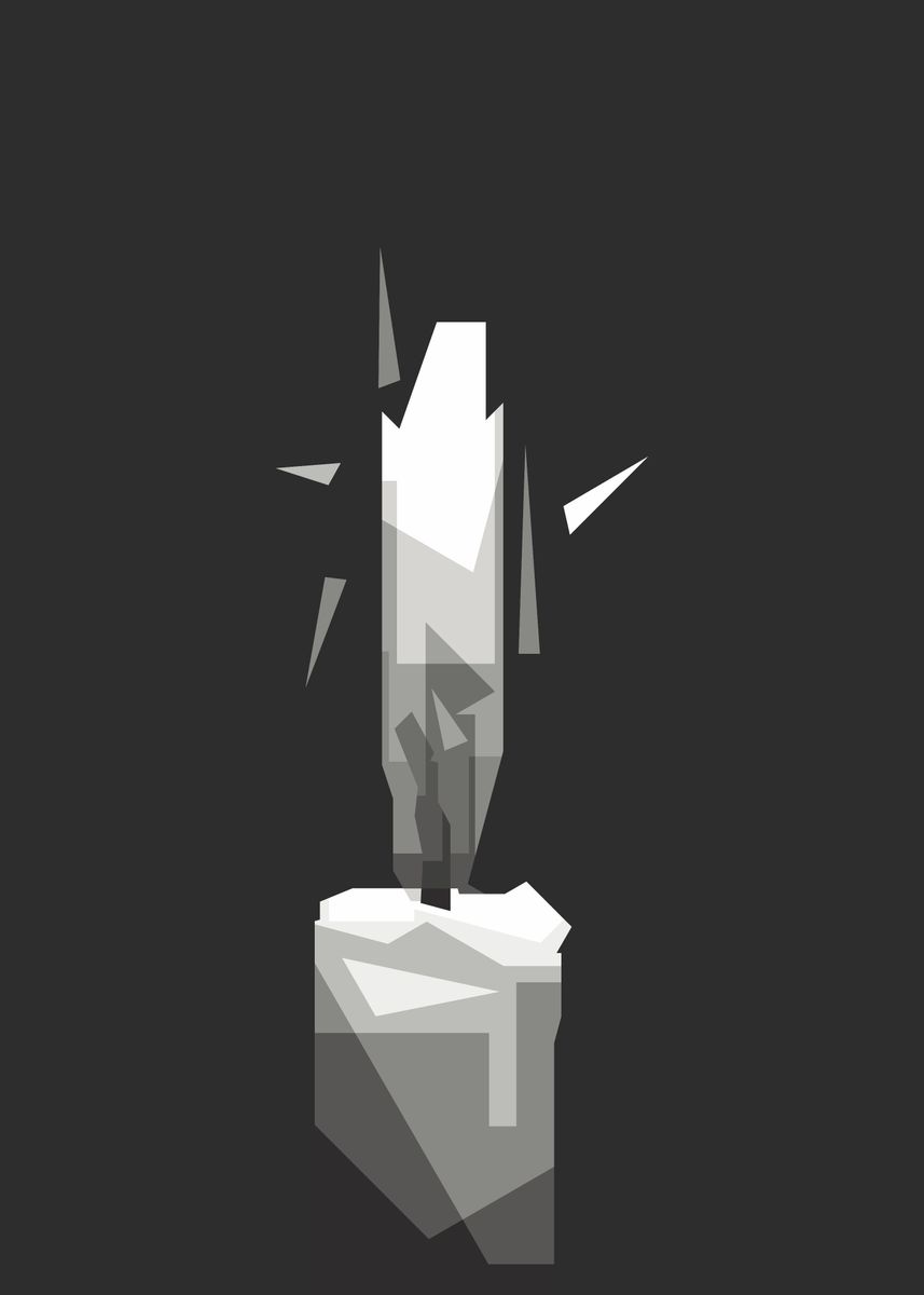 'Candle Grayscale Poster' Poster, picture, metal print, paint by Rizky ...