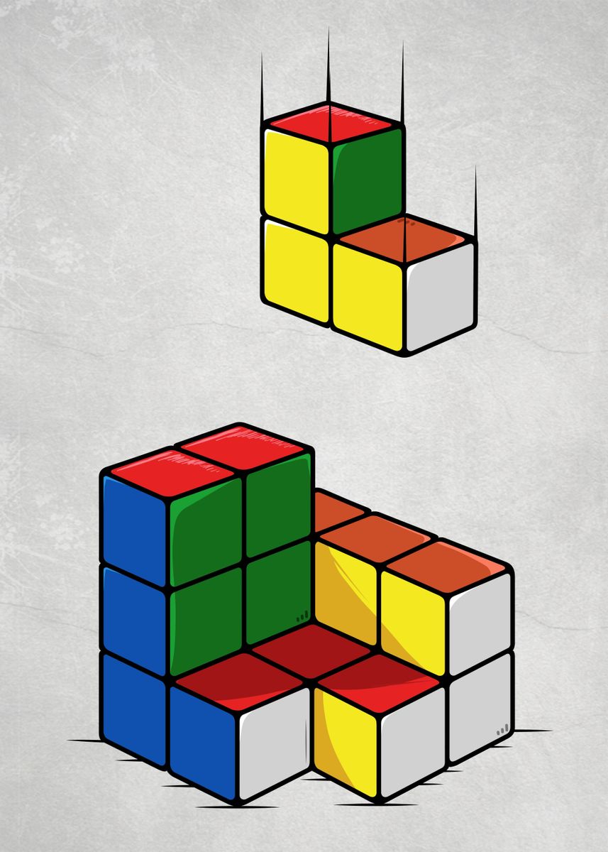 'Vintage cubes' Poster by Olivier Delmas | Displate