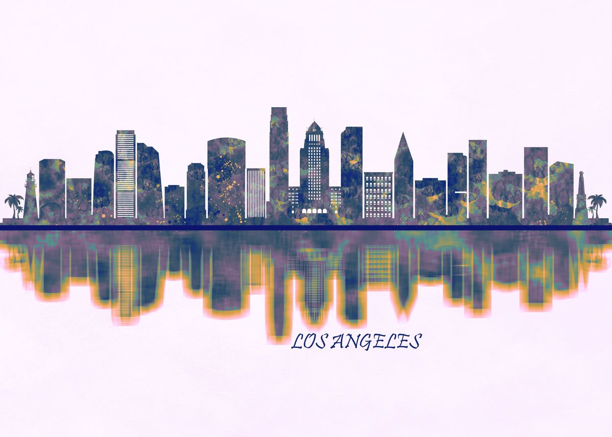 'Los Angeles Skyline' Poster by Towseef Dar | Displate