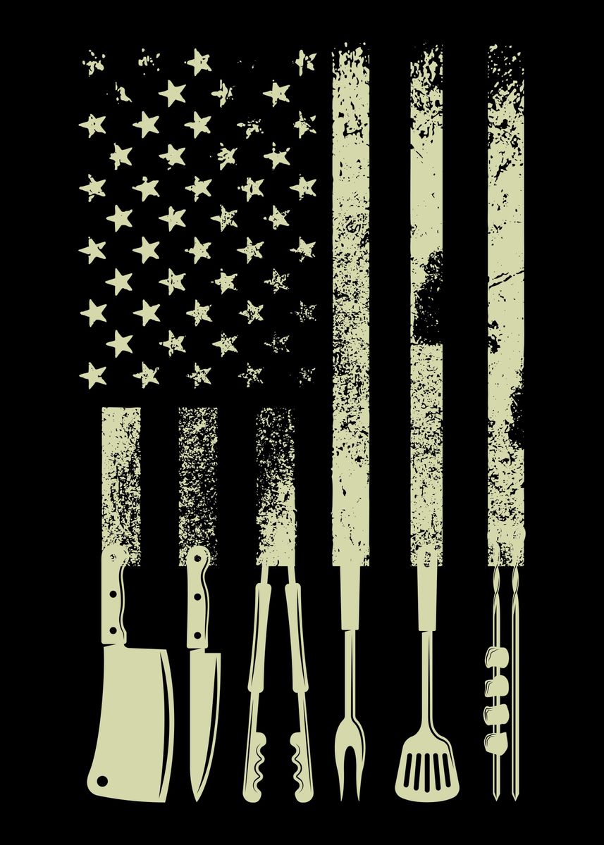 'BBQ Grilling Barbecue' Poster, picture, metal print, paint by ...