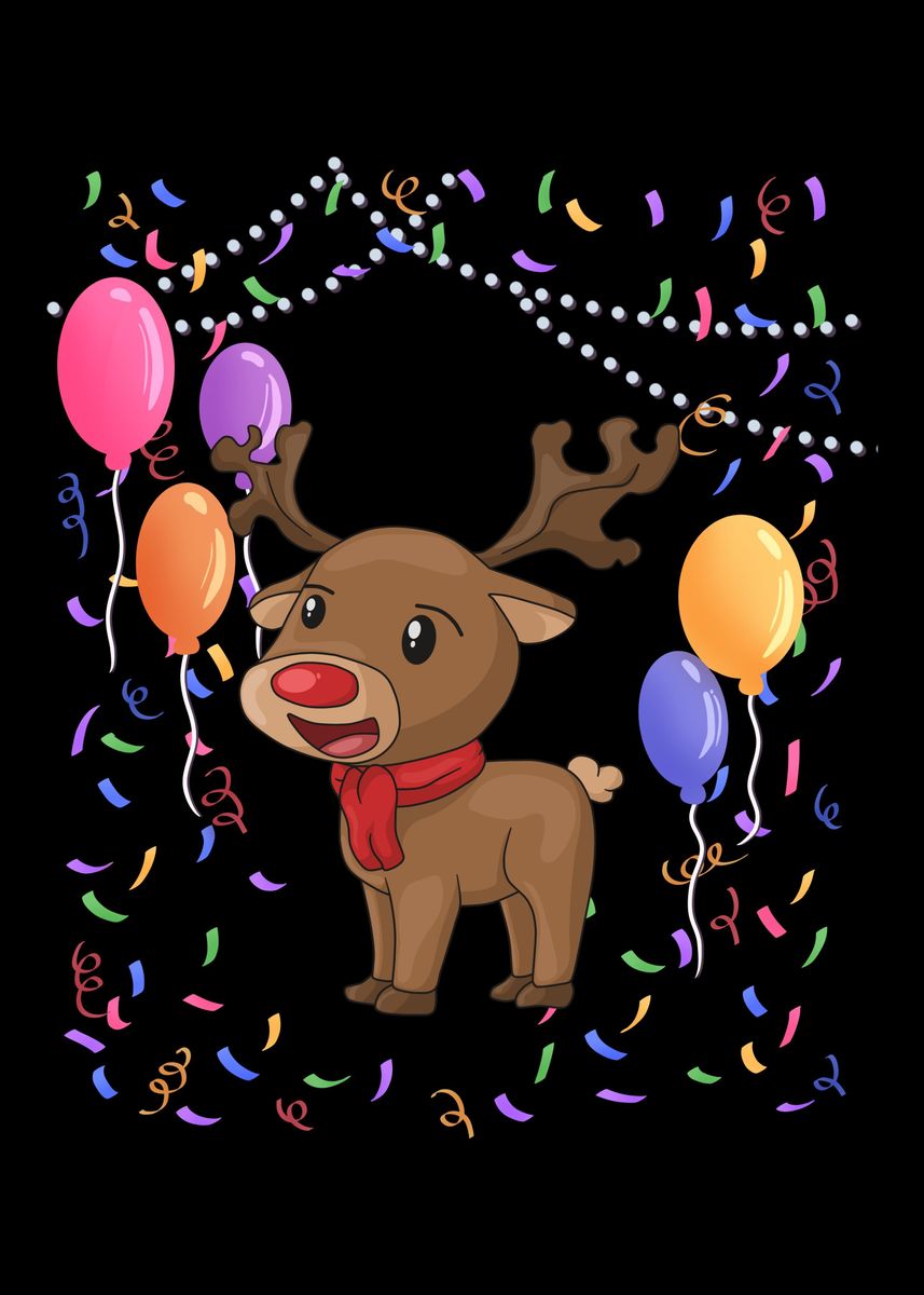 'Reindeer Christmas Party' Poster by fansinn | Displate