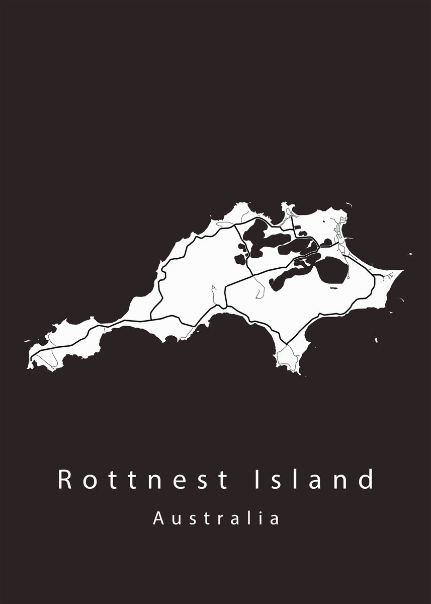 'Rottnest Island Map' Poster, picture, metal print, paint by Mapique ...
