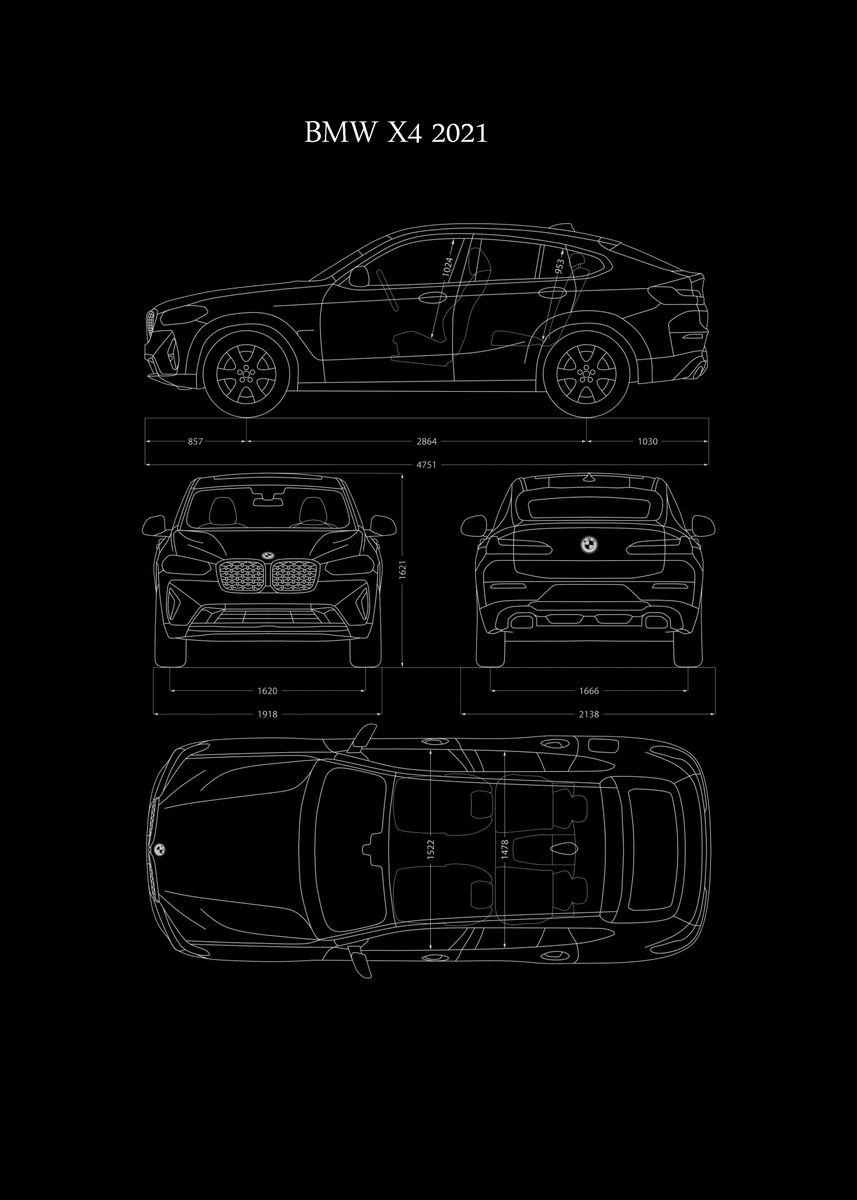 'BMW X4 2021' Poster, picture, metal print, paint by ke ke | Displate