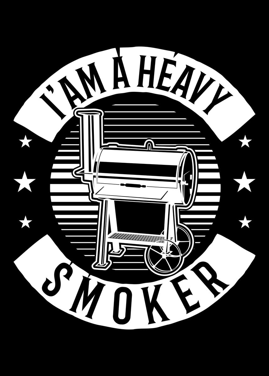 'Barbecue Meat Smoking' Poster, picture, metal print, paint by ...