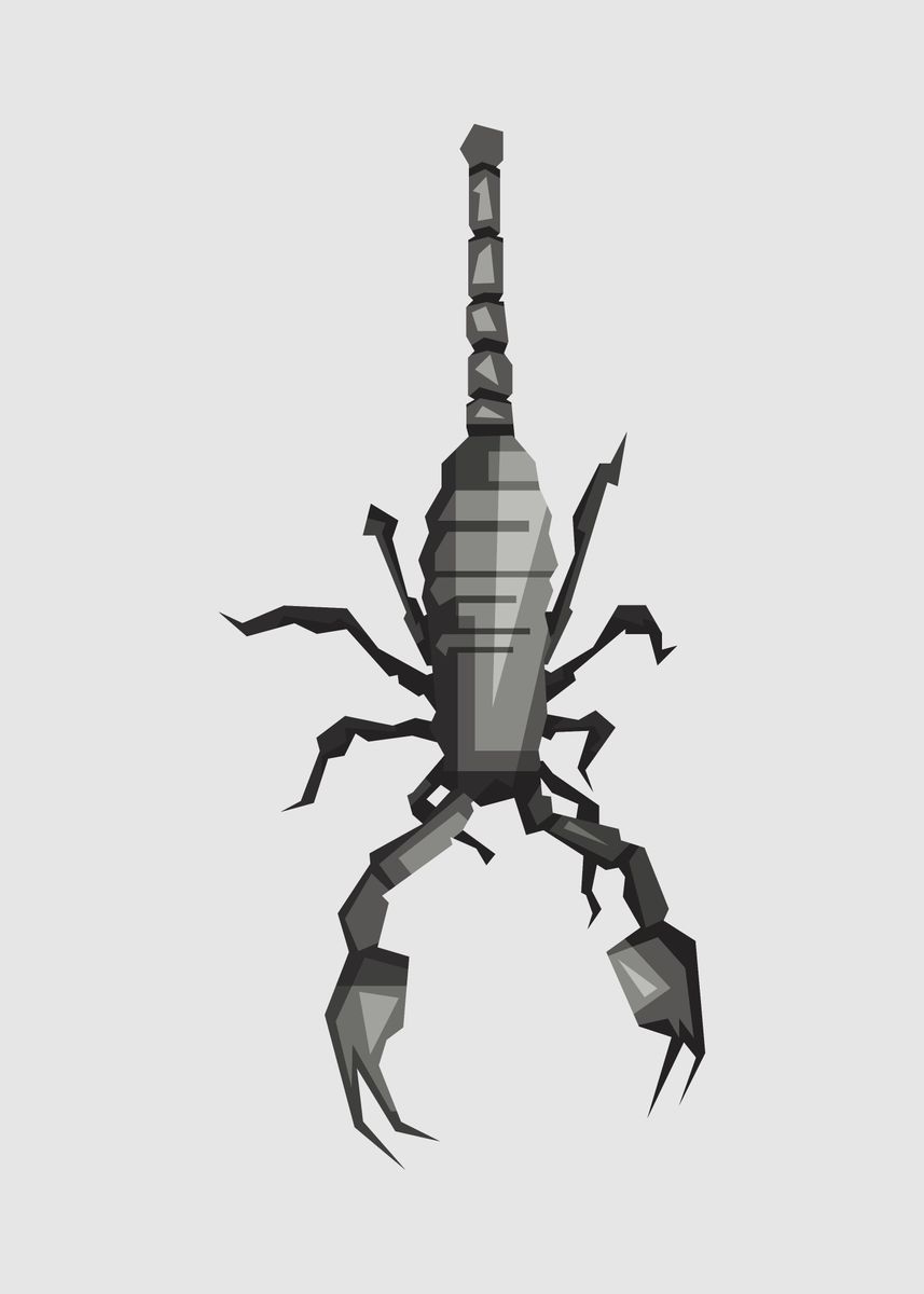 'grayscale Scorpion Popart' Poster, picture, metal print, paint by ...