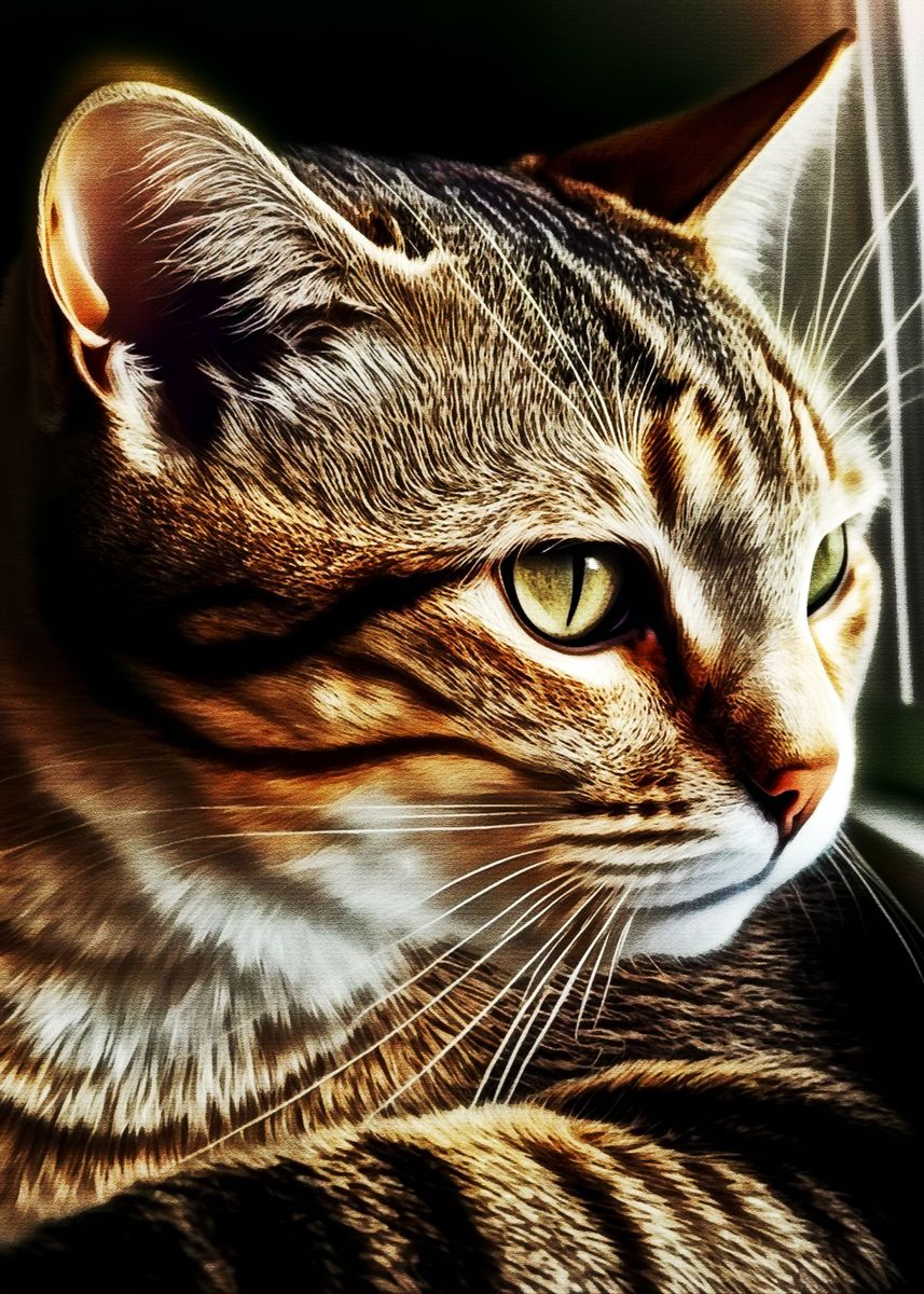 'Cute Cat' Poster, picture, metal print, paint by Muh Asdar | Displate
