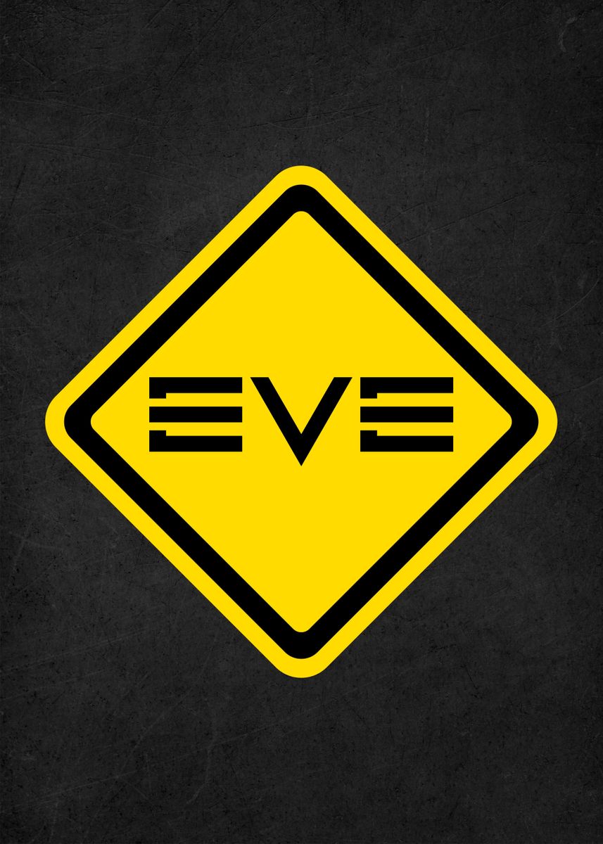 'road sign warning eve' Poster, picture, metal print, paint by ...