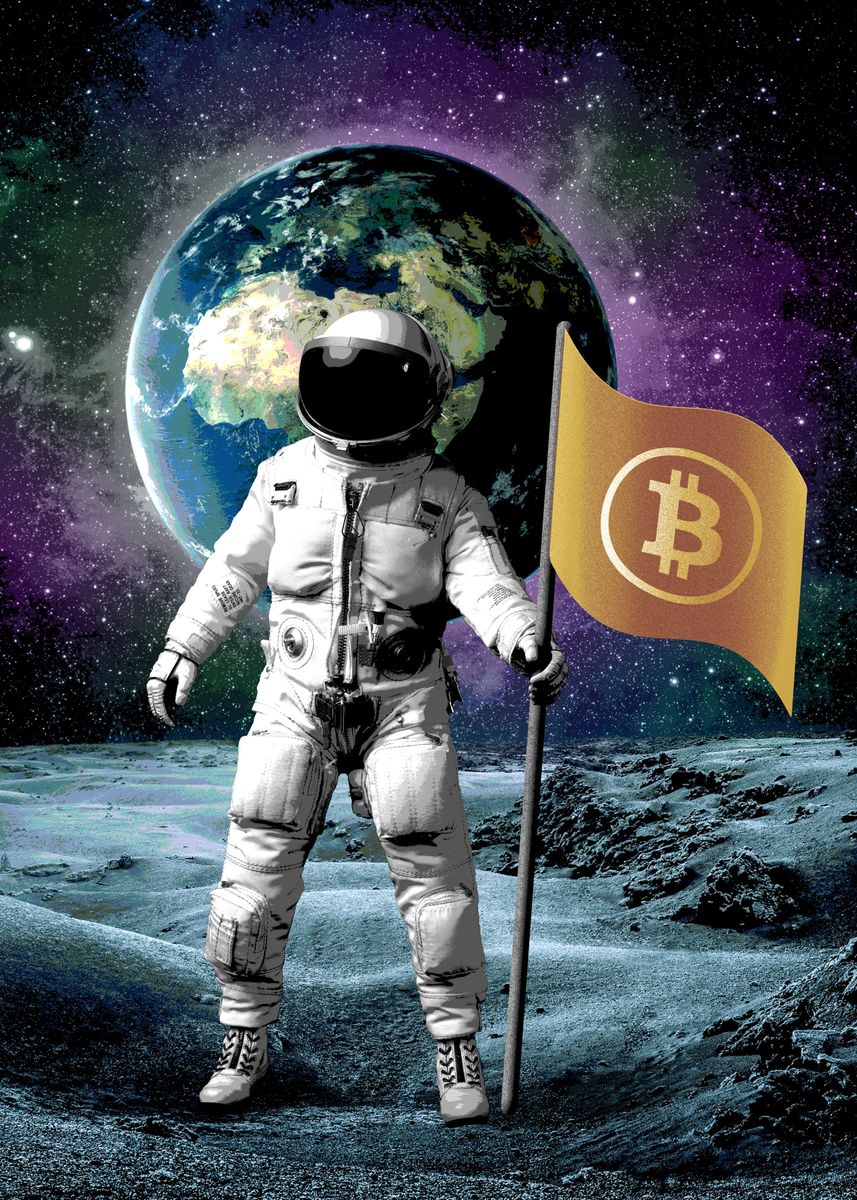 'Astronaut Bitcoin in Space' Poster, picture, metal print, paint by Max ...