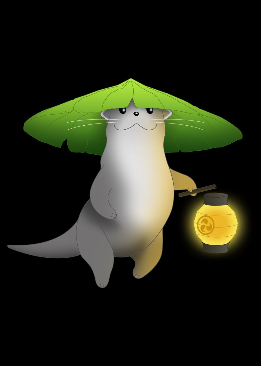 'Odder Otter' Poster, picture, metal print, paint by Rikudou | Displate