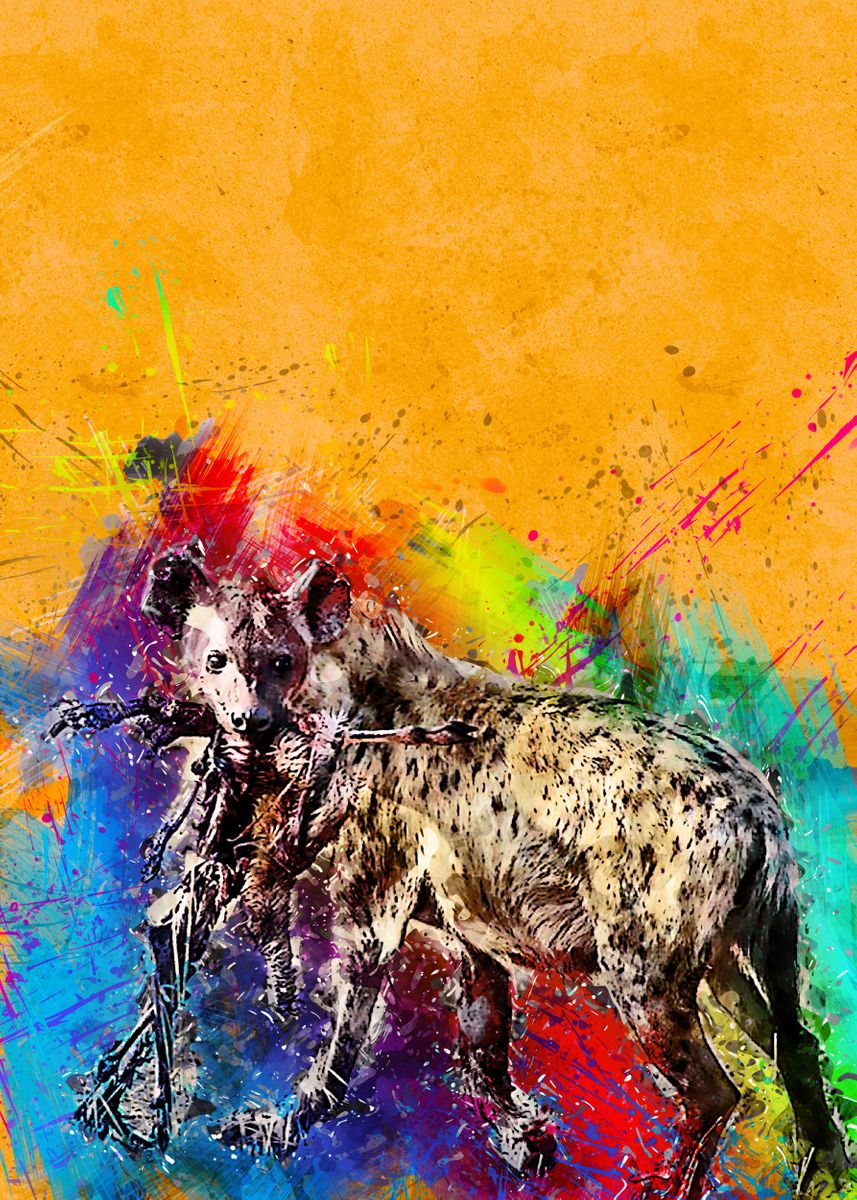 'Hyena 207' Poster, picture, metal print, paint by TaTu Art | Displate