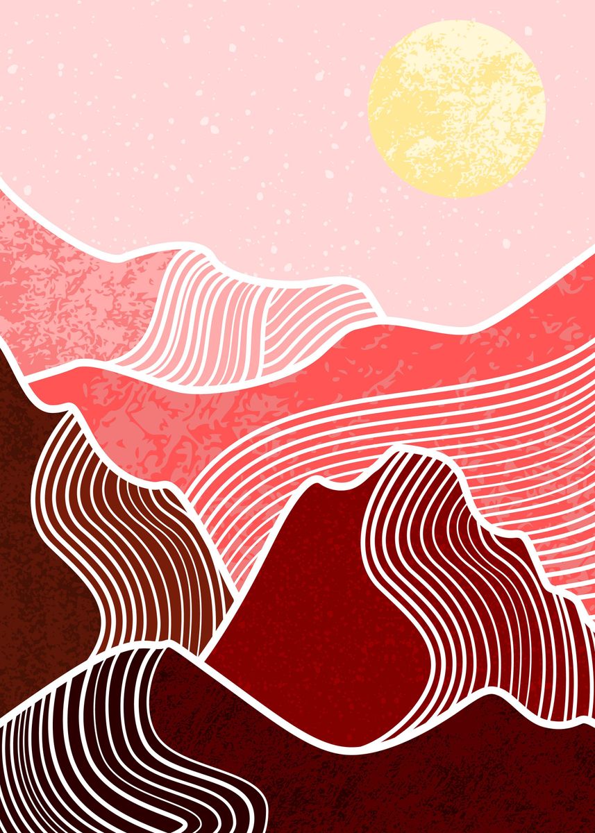 'abstract mountain' Poster by Selja Myndir | Displate