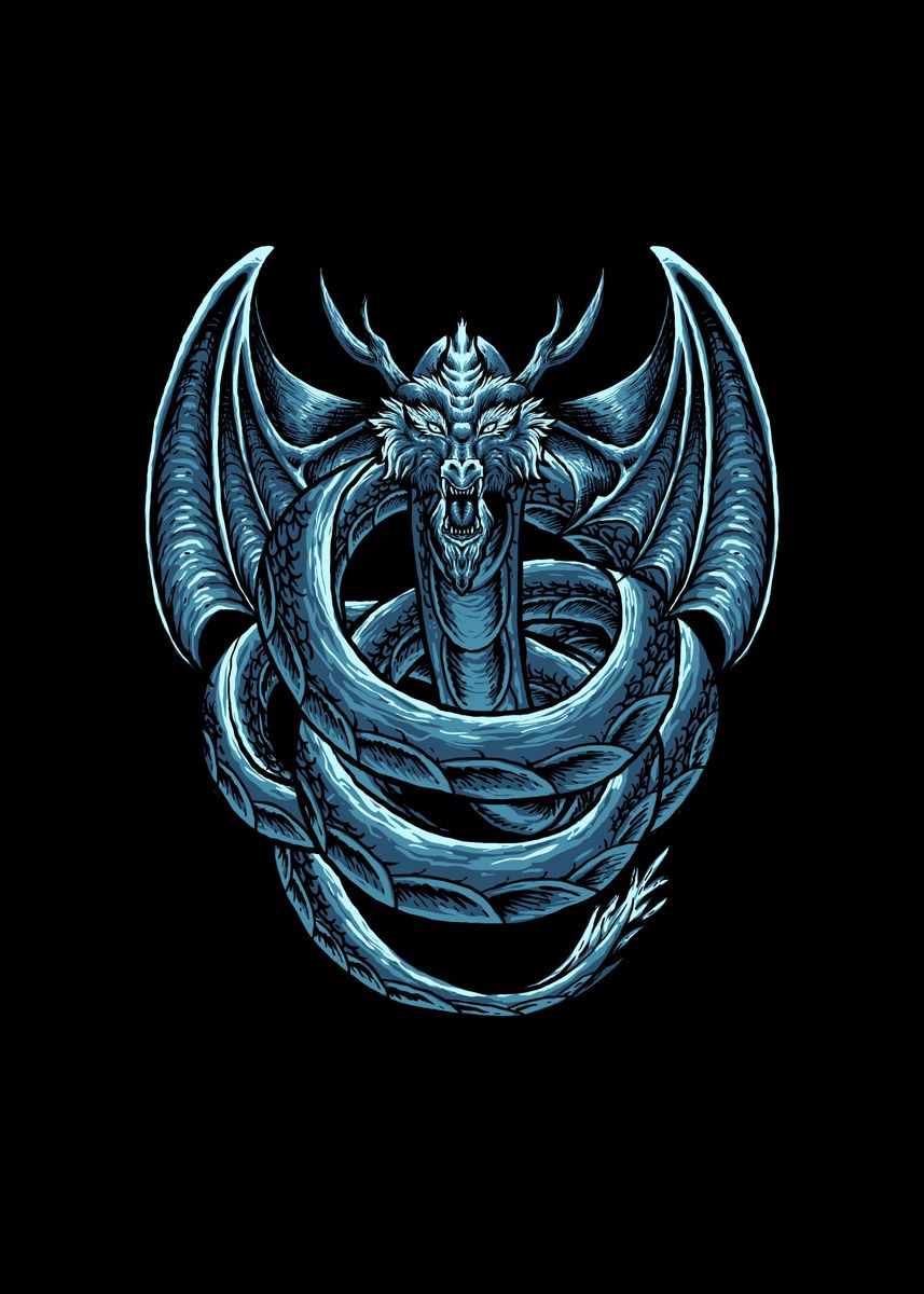 'Blue dragon' Poster by Le Thi Thu Hien | Displate