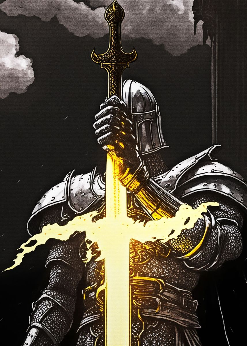 'Paint Legendary Sword' Poster, picture, metal print, paint by Coffee ...