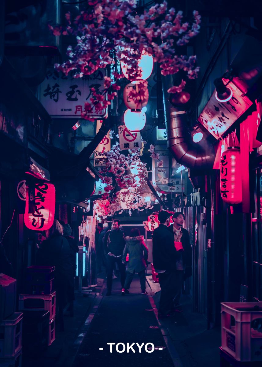 'Tokyo Street Neon' Poster, picture, metal print, paint by Noto ...