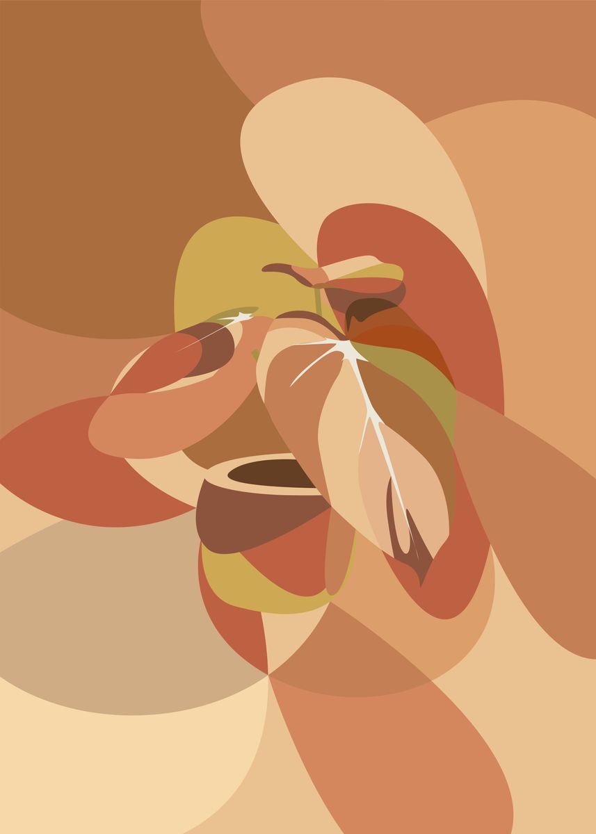 'abstract houseplant' Poster, picture, metal print, paint by Ratna ...